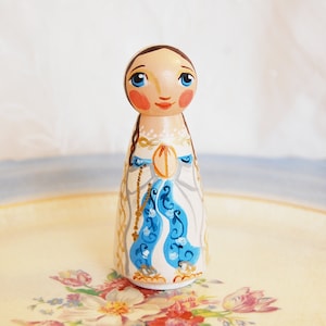 Our Lady of Lourdes Catholic Saint Doll - Wooden Toy - Made to Order ...