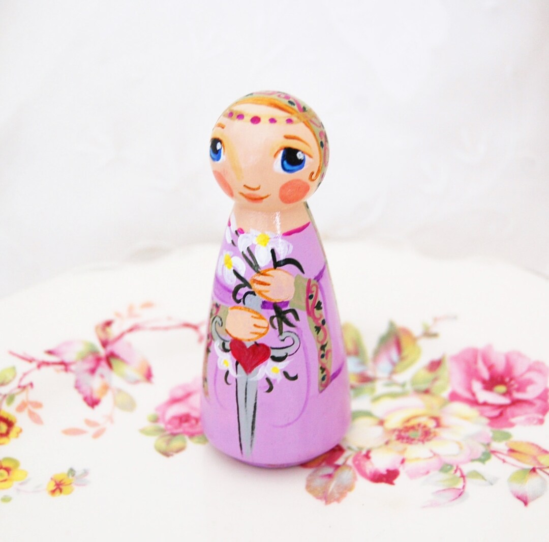 Saint Victoria Catholic Saint Doll - Wooden Toy - Made to Order - Etsy
