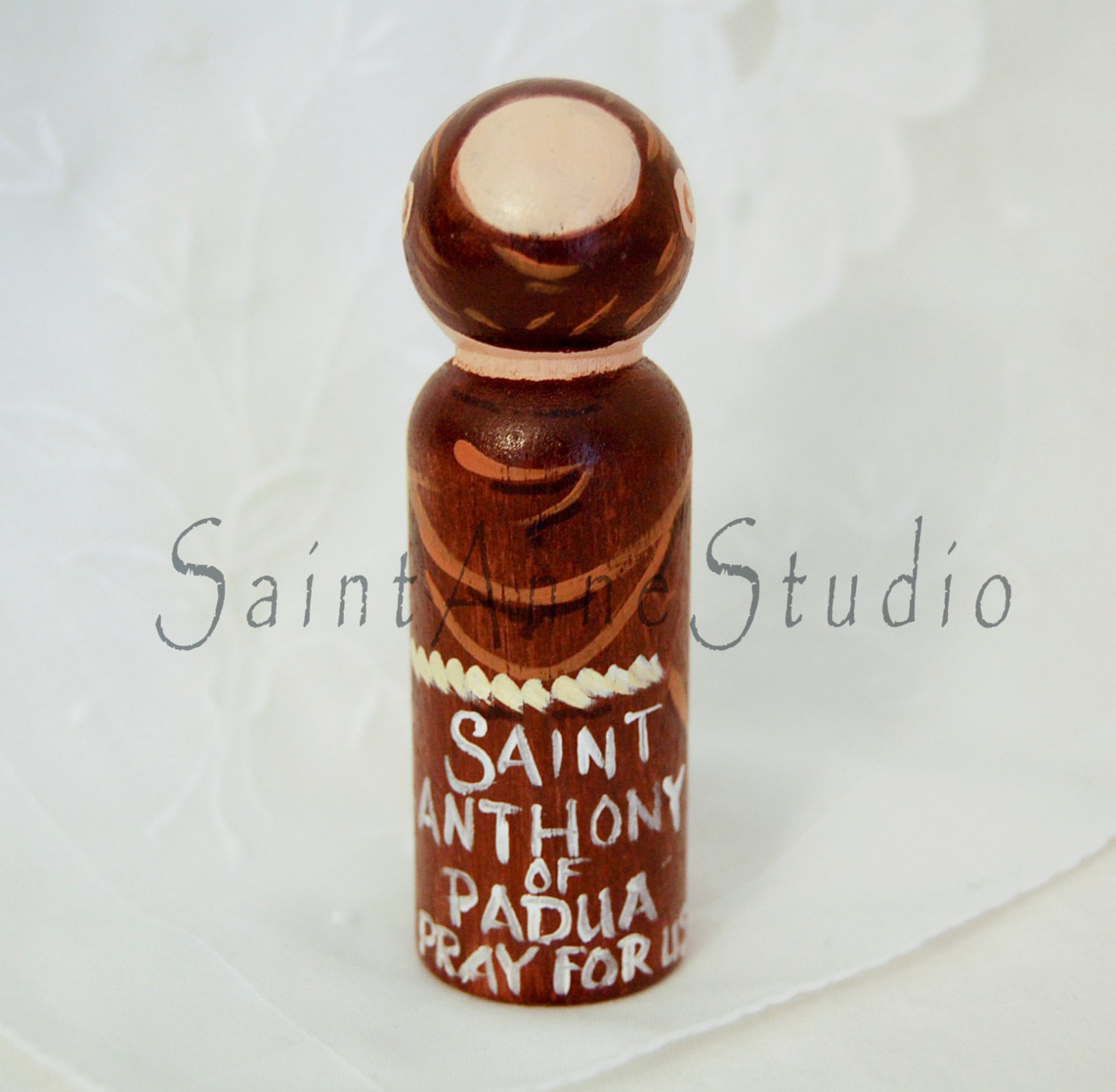 Catholic Saint Toy St Anthony of Padua Italy Wooden Doll - Etsy