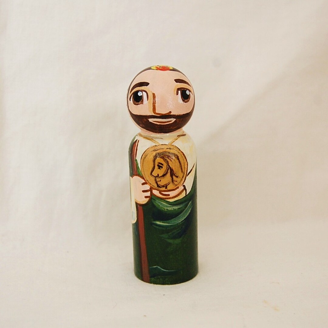 Saint Jude Thaddeus Catholic Saint Doll - Wooden Toy - Made to Order - Etsy