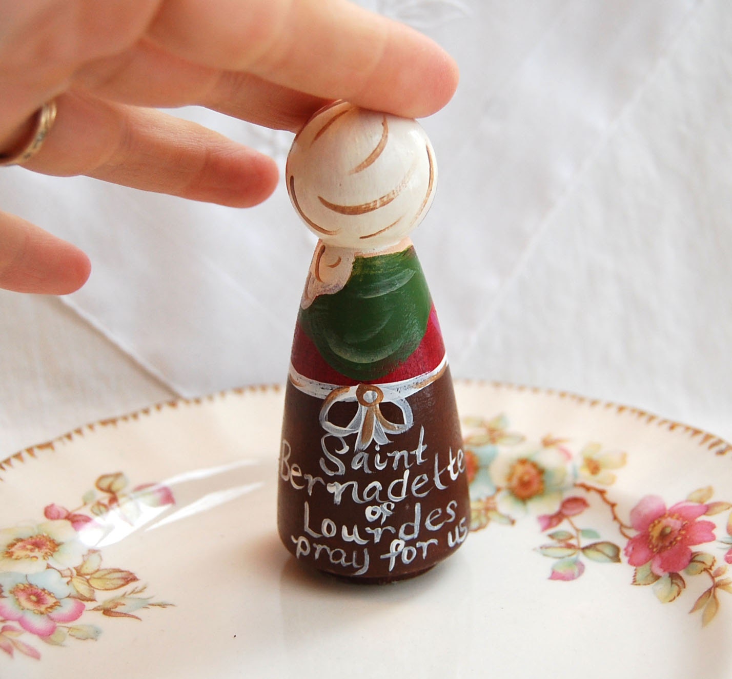 St Bernadette of Lourdes Catholic Saint Doll Wooden Toy - Etsy