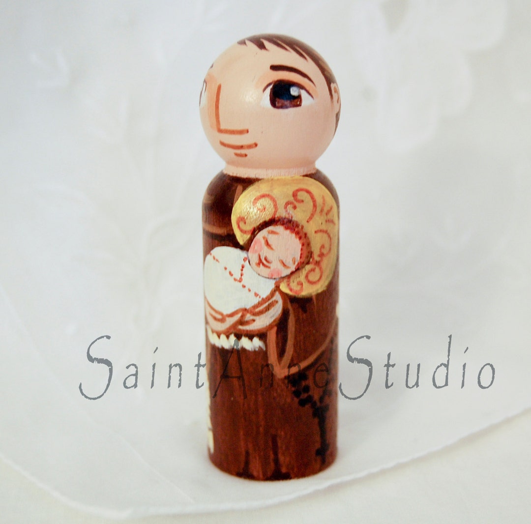 Catholic Saint Toy - St Anthony of Padua Italy Wooden Doll - Made to ...