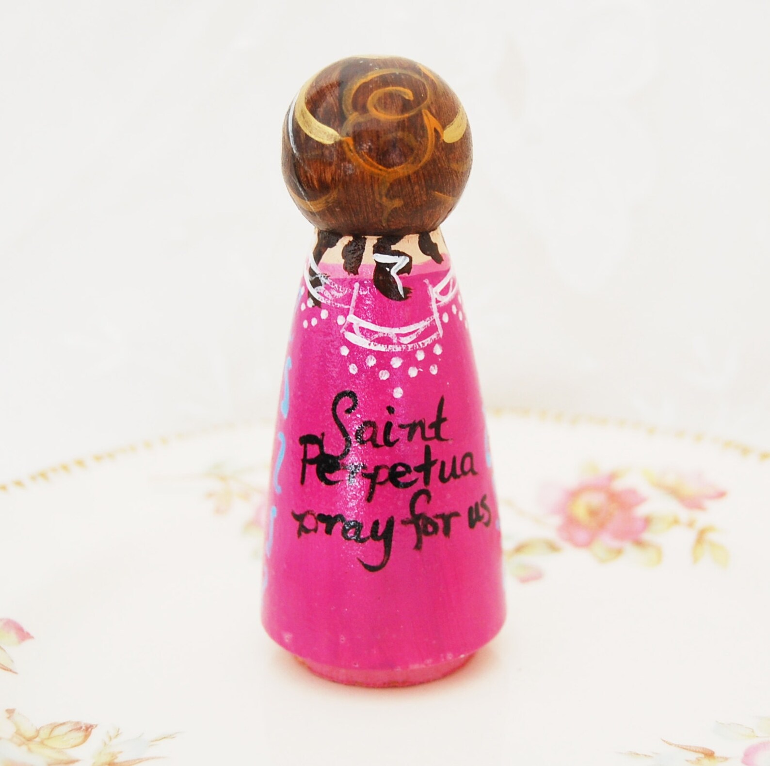 St. Perpetua Catholic Saint Toy Wooden Doll Made to Order - Etsy