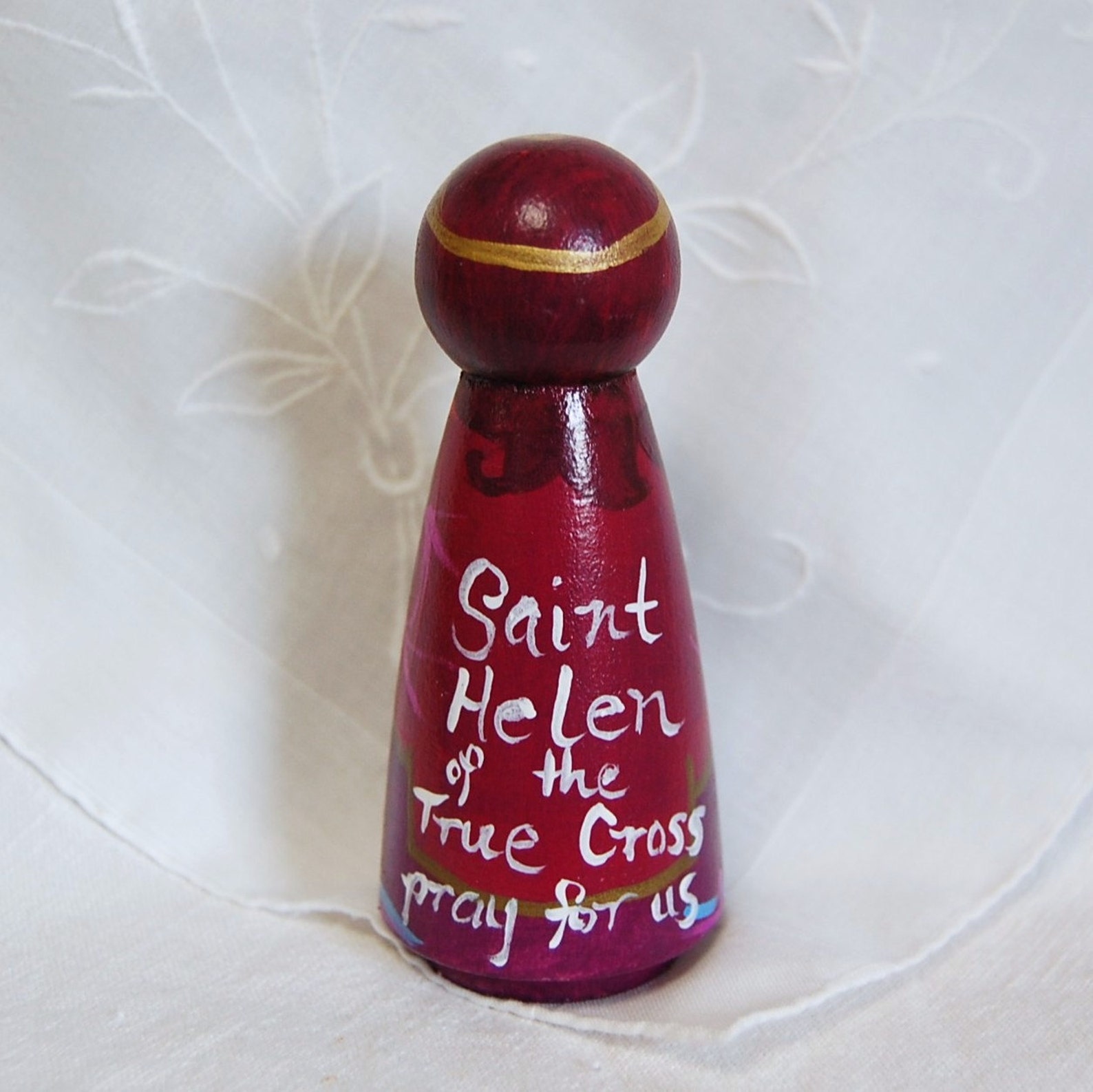 St Helen of the True Cross Catholic Saint Doll - Wooden Toy - Made to ...