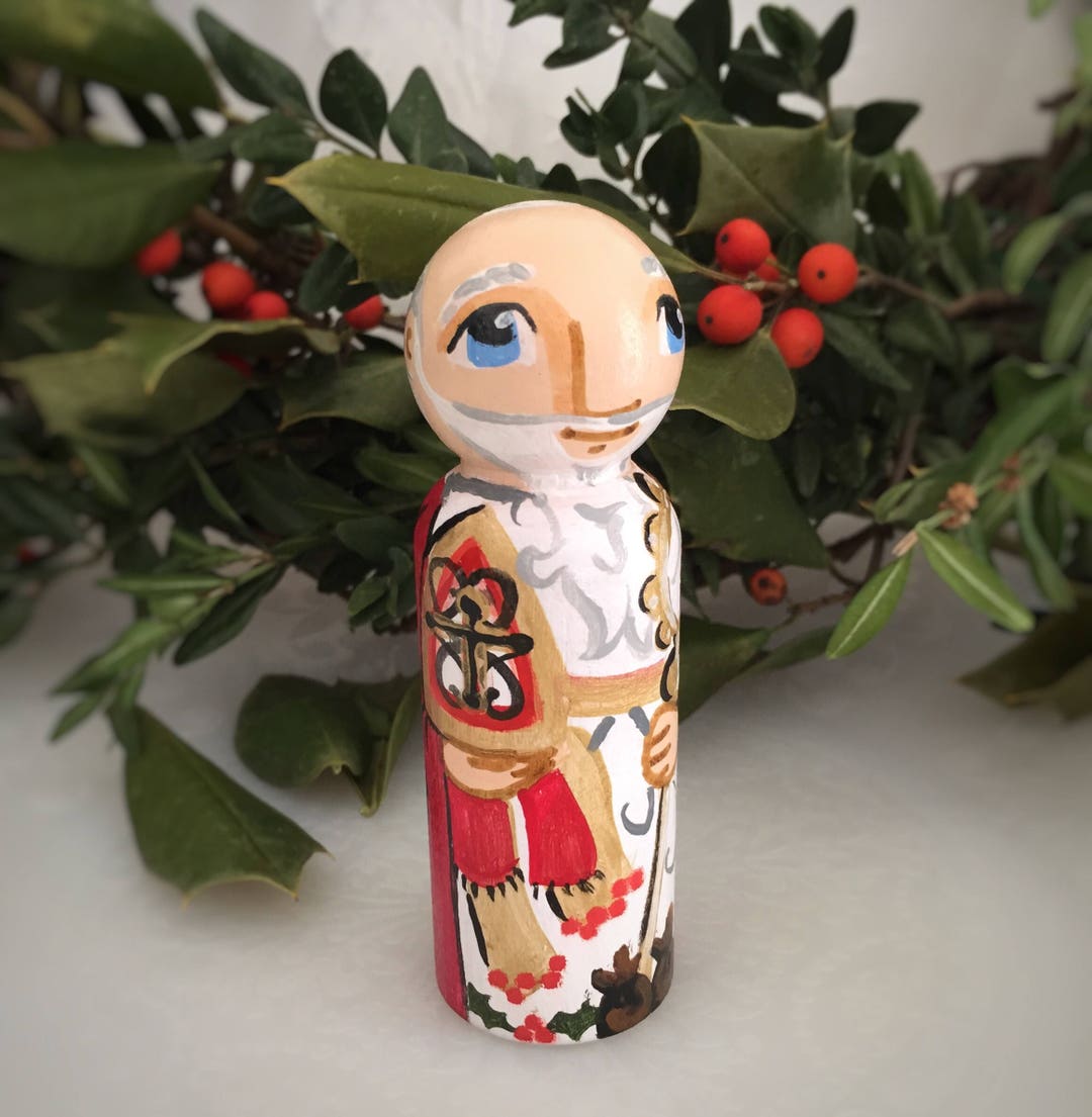 St Nicholas - Catholic Saint Toy - Wooden Peg Doll - Made to Order - Etsy
