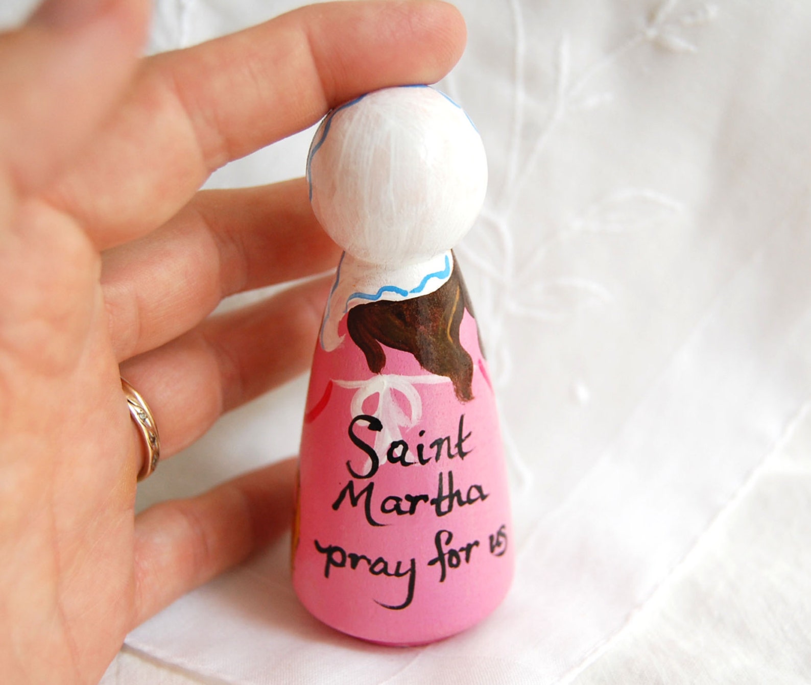 St. Martha Wooden Doll - Catholic Saint Toy - Made to Order - Etsy