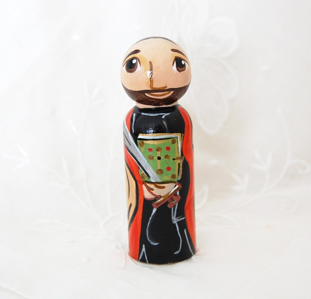 Saint Bartholomew the Apostle Catholic Saint Doll - Wooden Toy - Made ...