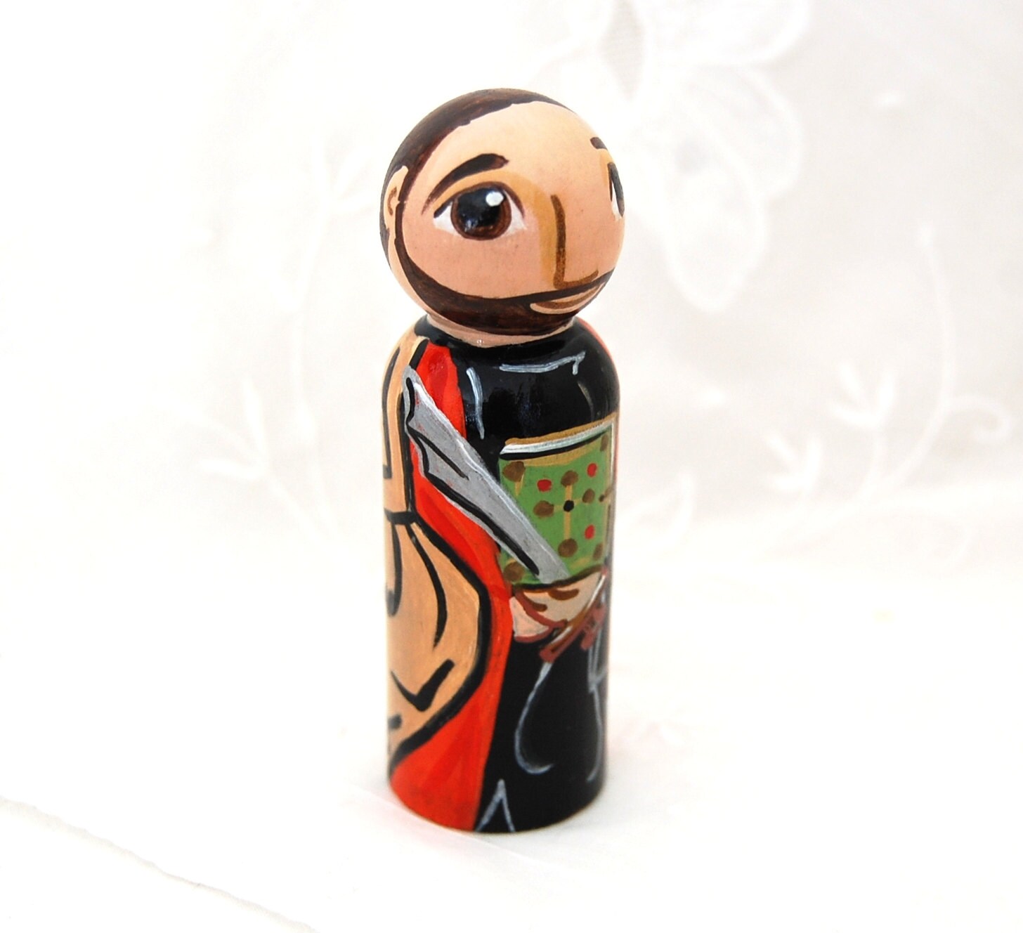 Saint Bartholomew the Apostle Catholic Saint Doll Wooden Toy Made to ...