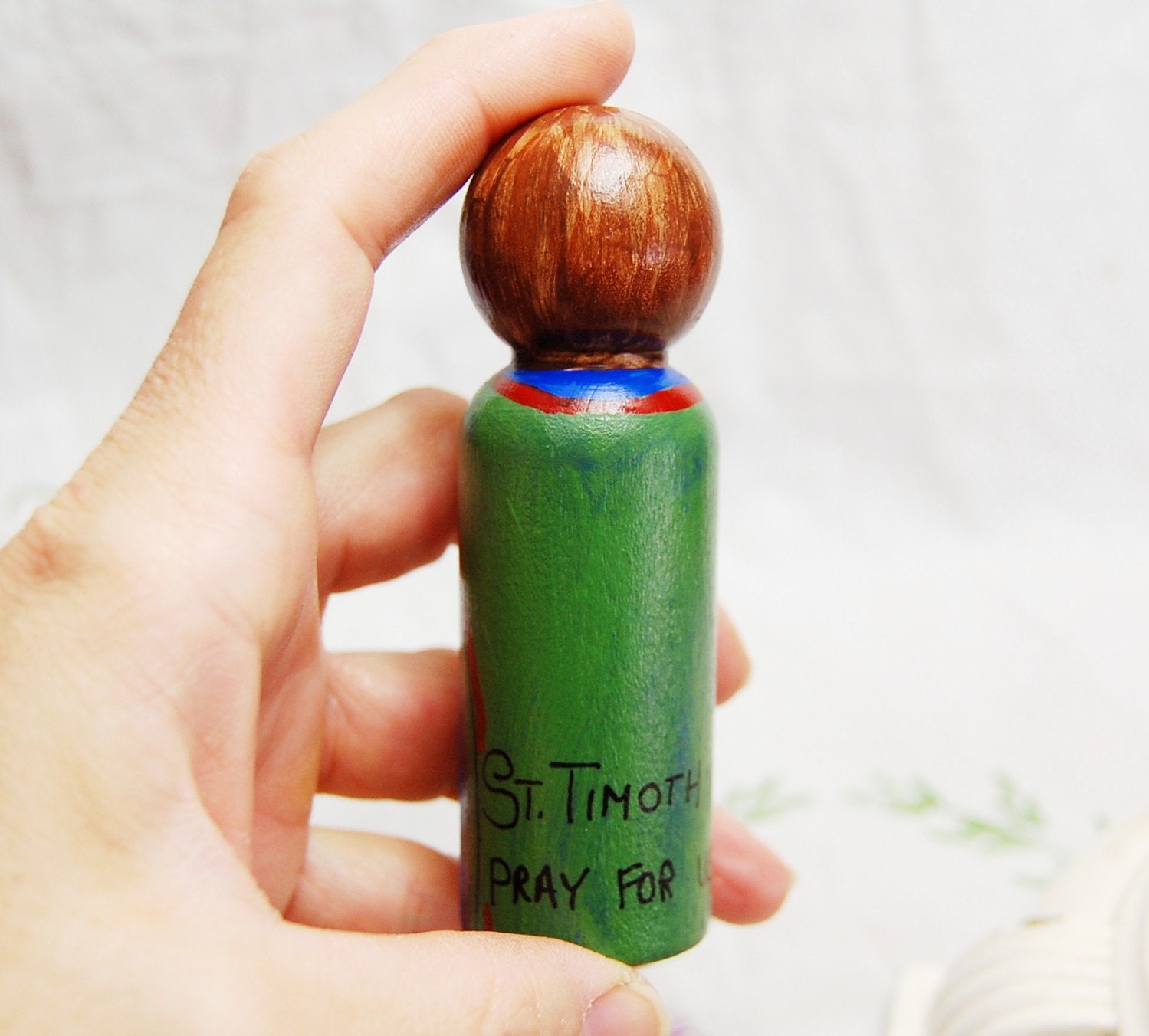 St Timothy Catholic Saint Toy Wooden Doll Made to Order - Etsy