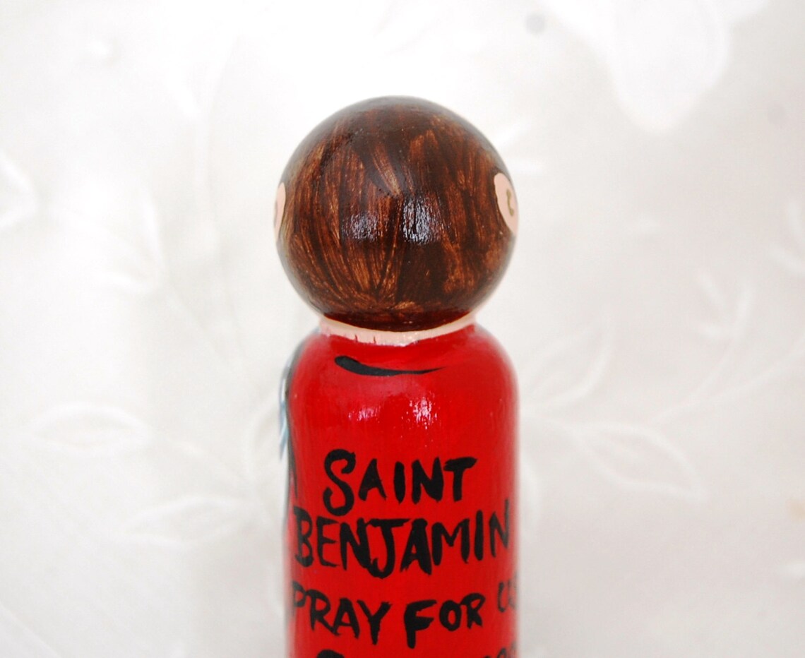 St Benjamin Martyr Catholic Saint Doll Wooden Peg Toy Made - Etsy