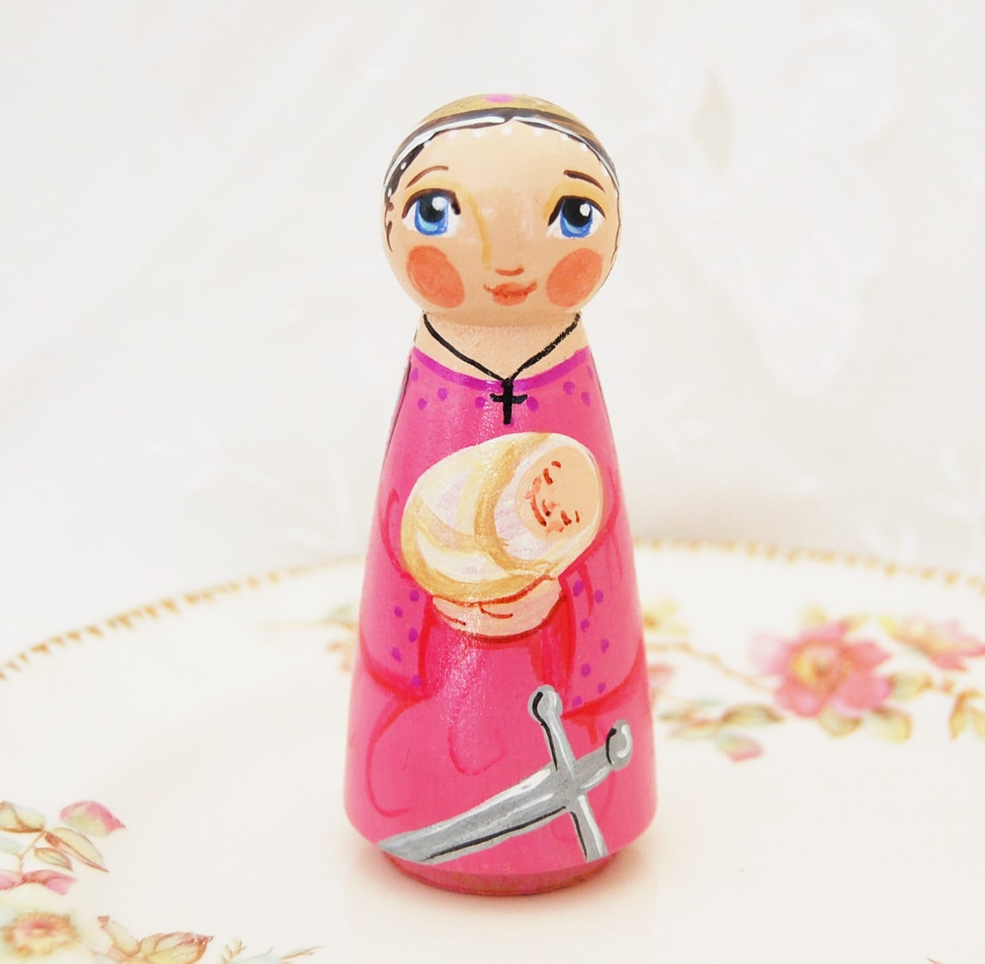 St. Perpetua Catholic Saint Toy Wooden Doll Made to Order - Etsy