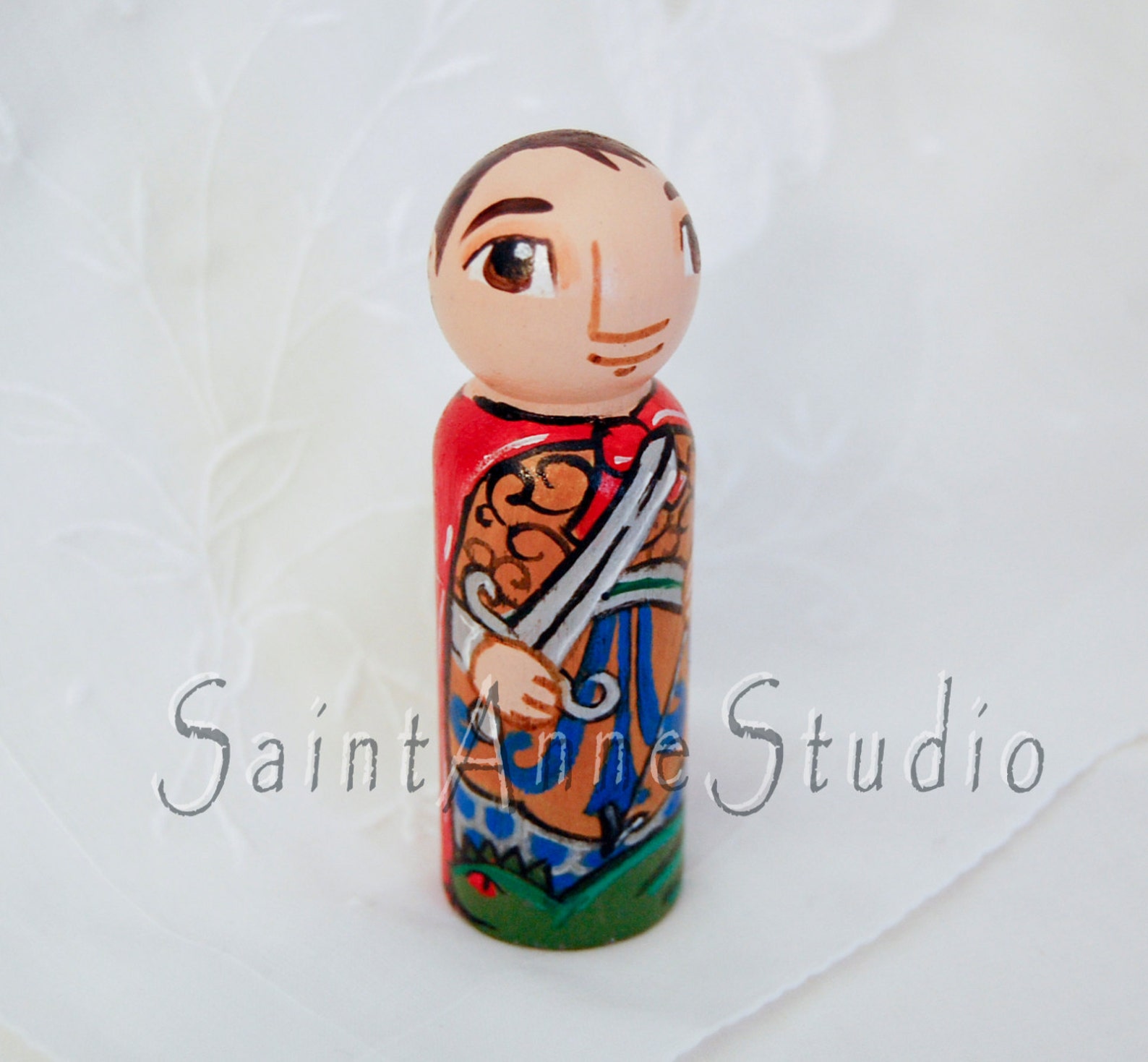St George Catholic Saint Doll Wooden Peg Toy Catholic - Etsy