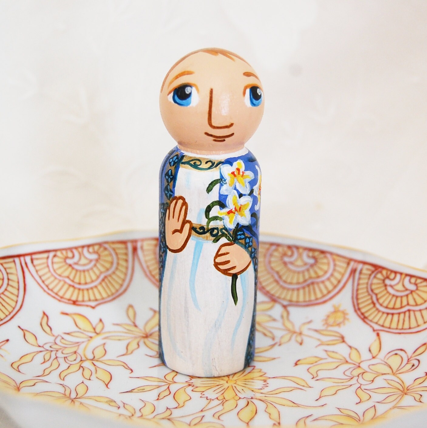 Saint Gabriel Archangel Catholic Saint Doll - Wooden Toy - Made to ...