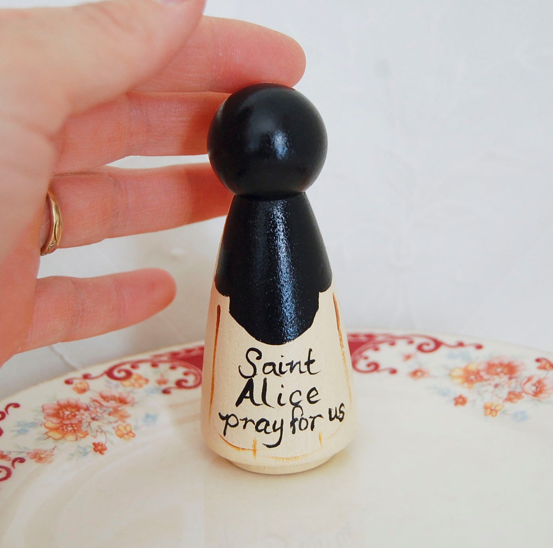 St Alice Catholic Saint Doll Wooden Toy Made to Order | Etsy