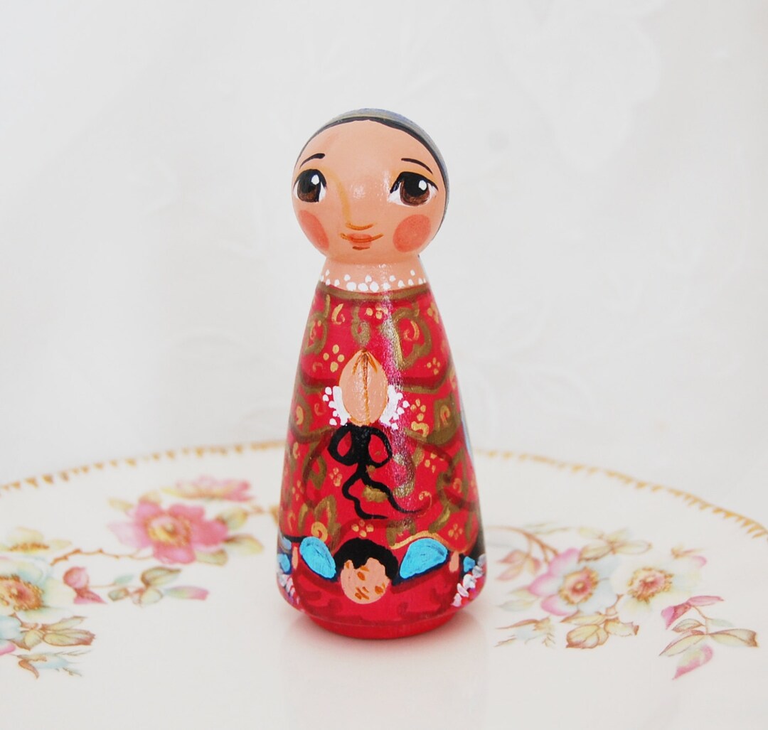 Our Lady of Guadalupe Blessed Mother Catholic Saint Doll - Wooden Toy ...