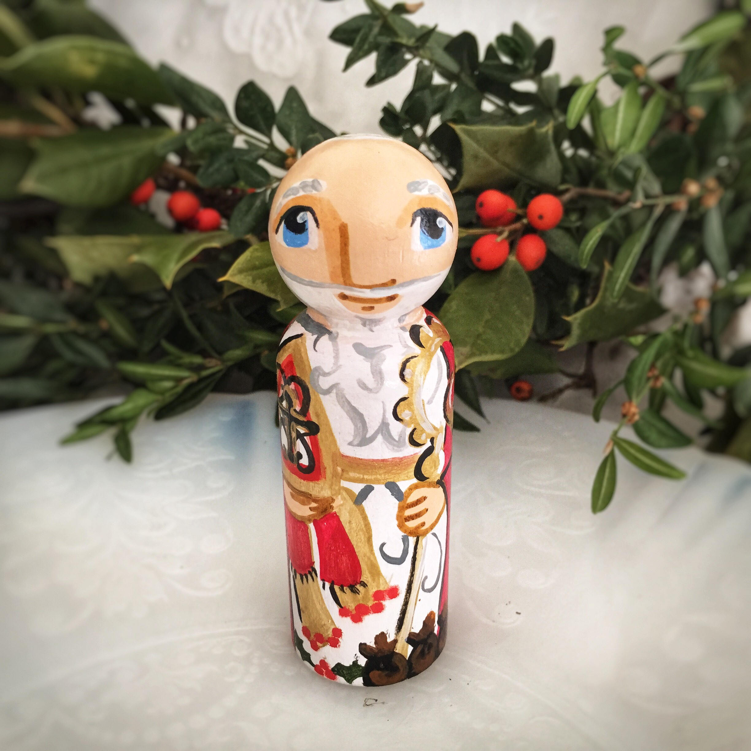 St Nicholas - Catholic Saint Toy - Wooden Peg Doll - Made to Order - Etsy