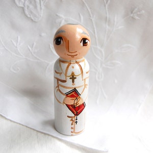 Saint Pope John Paul II Catholic Saint Doll - Wooden Toy - Made to ...