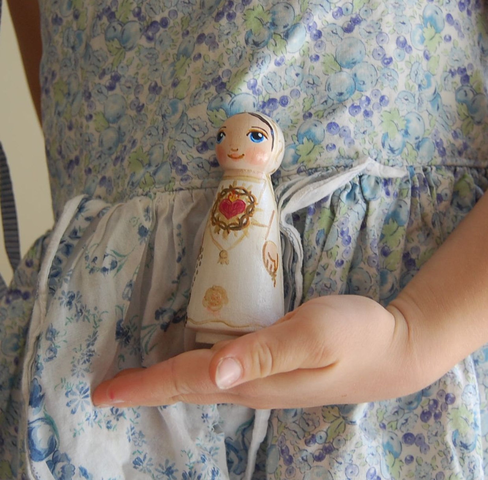 Our Lady of Fatima Catholic Saint Doll - Wooden Toy - Made to Order ...