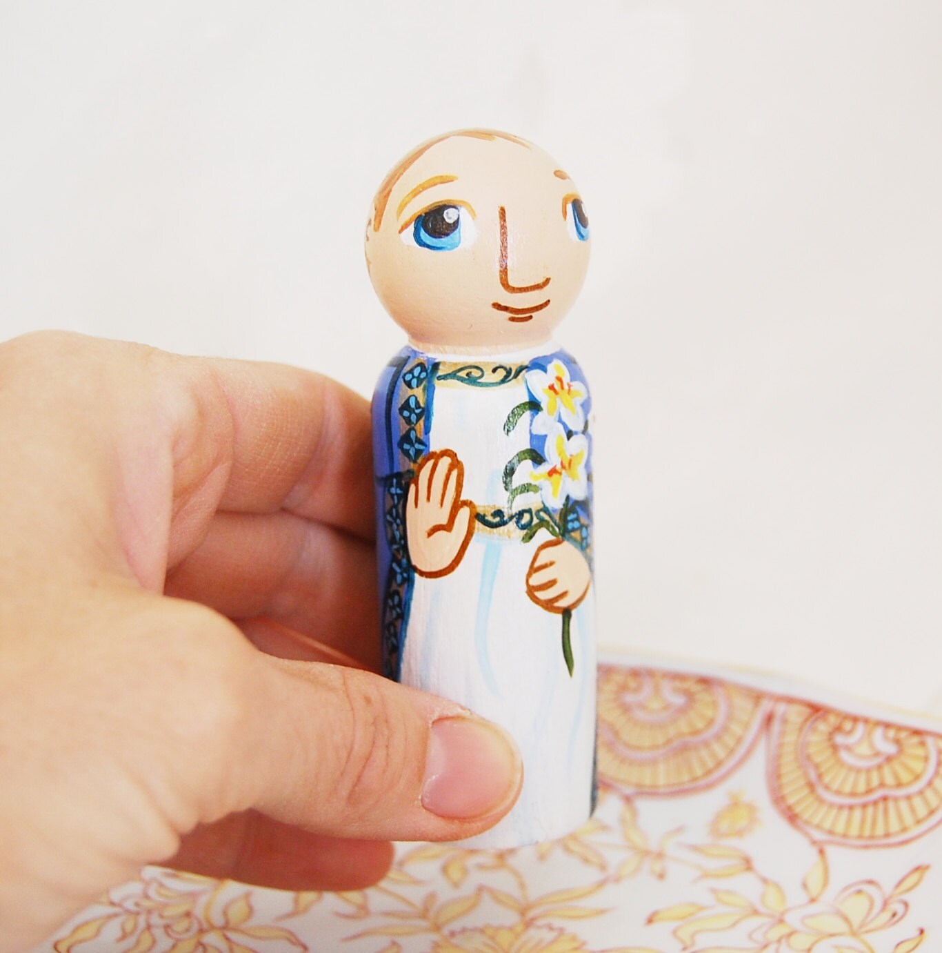 Saint Gabriel Archangel Catholic Saint Doll - Wooden Toy - Made to ...