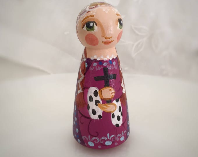 St Margaret of Scotland Doll - Catholic Saint Toy - Wooden Peg Doll ...