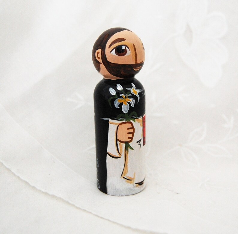 St Dominic Wooden Peg Doll Catholic Little People Saints - Etsy
