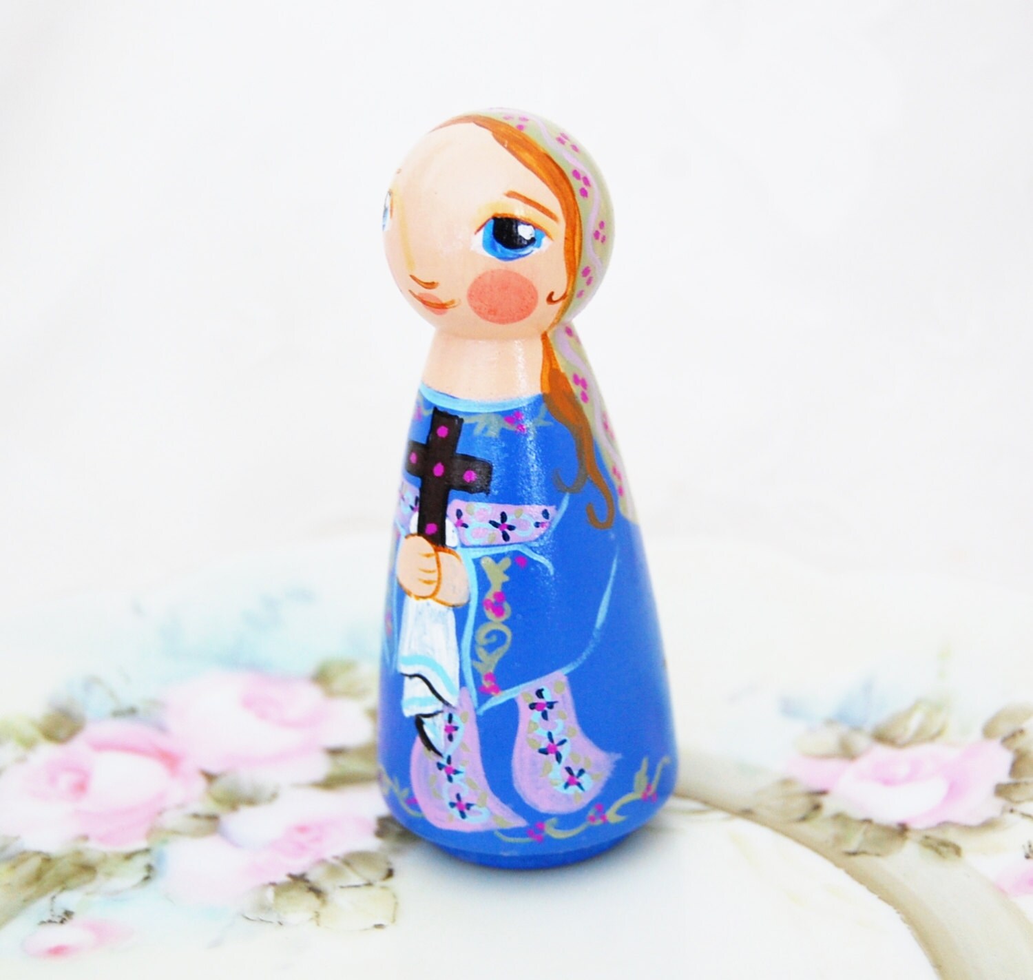 St Natalie Catholic Saint Doll Wooden Toy Made to Order - Etsy