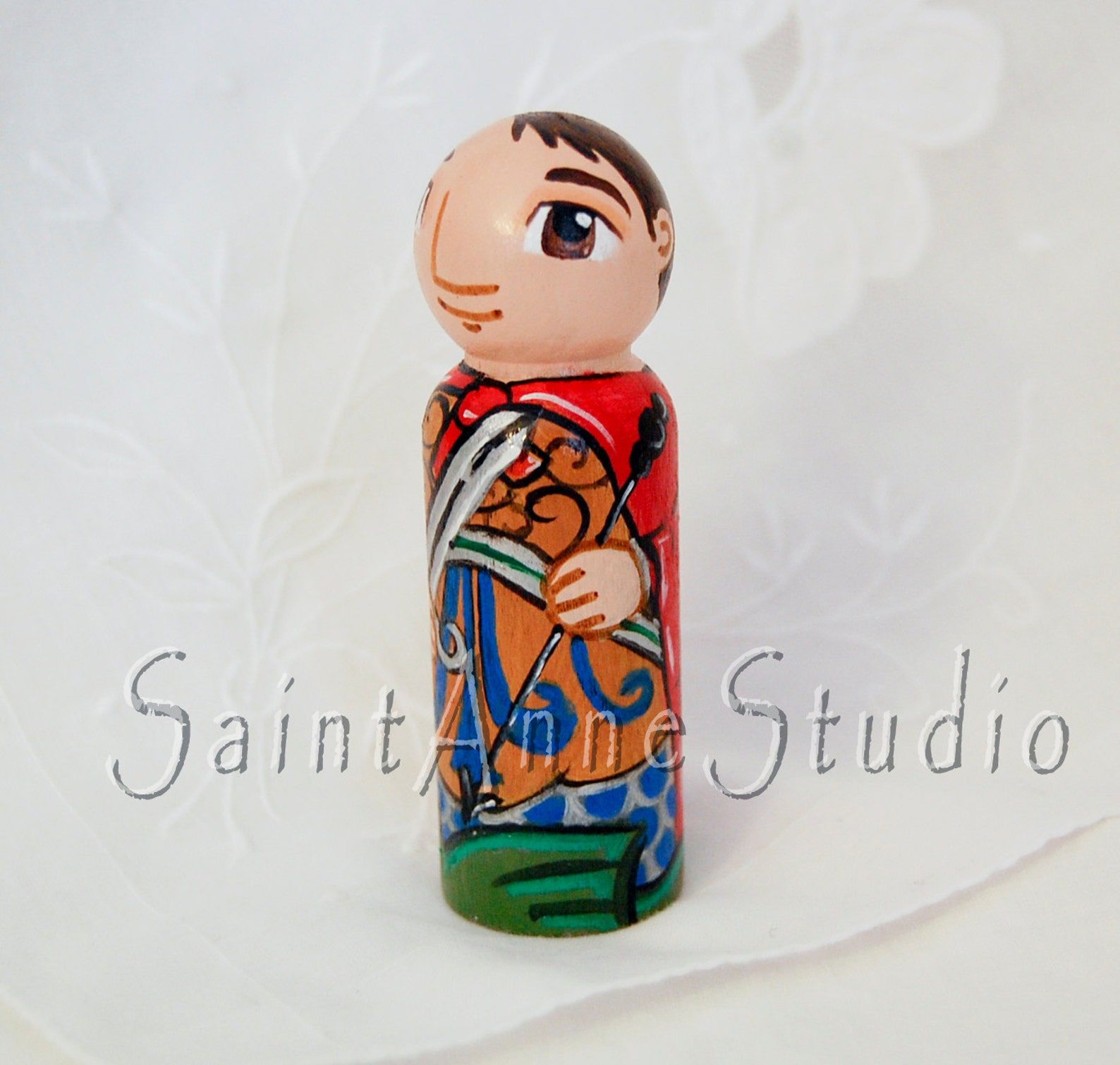 St George Catholic Saint Doll Wooden Peg Toy Catholic - Etsy