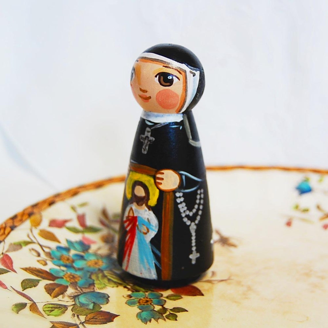 St Faustina Wooden Toy Catholic Saint Doll Made to Order - Etsy