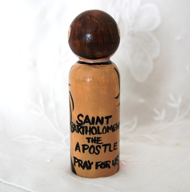 Saint Bartholomew the Apostle Catholic Saint Doll - Wooden Toy - Made ...