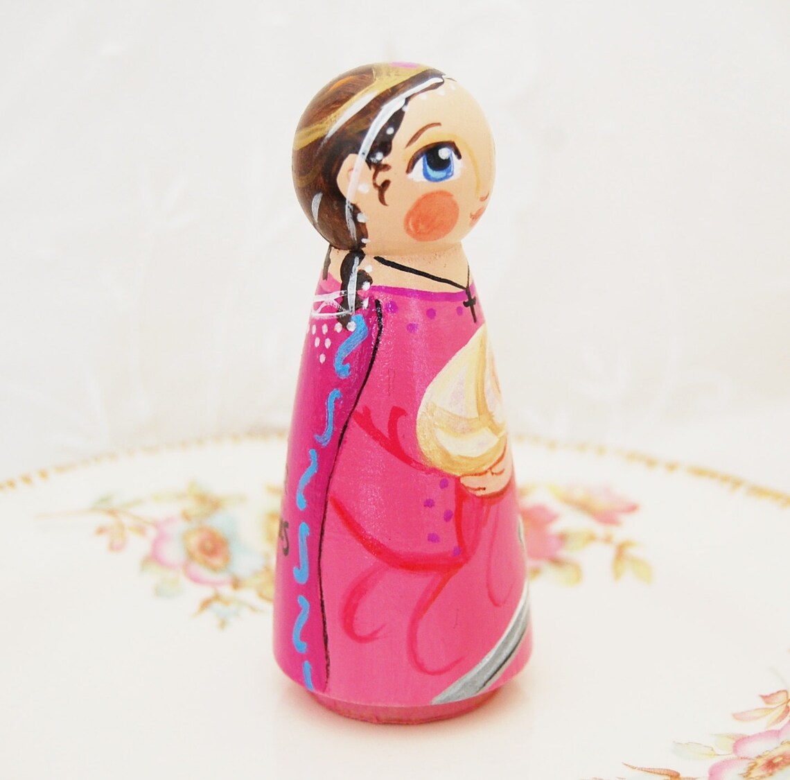 St. Perpetua Catholic Saint Toy Wooden Doll Made to Order - Etsy