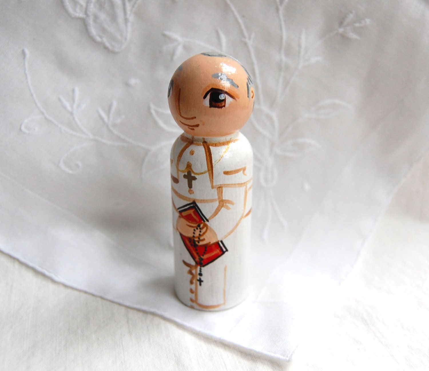 Saint Pope John Paul II Catholic Saint Doll - Wooden Toy - Made to ...
