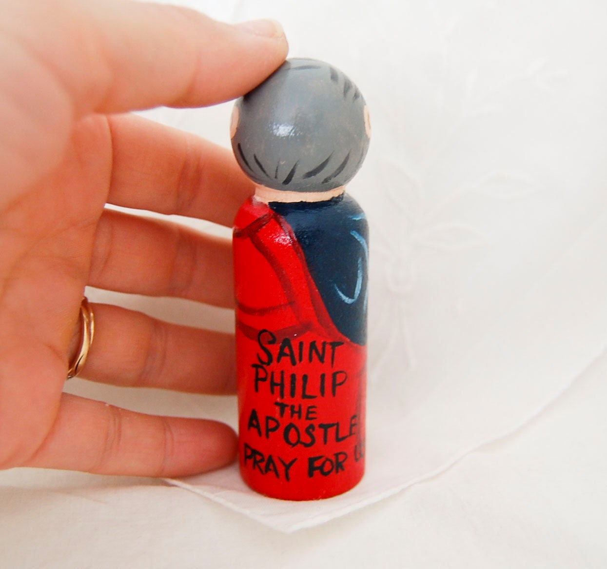 St Philip the Apostle Toy Catholic Wooden Saint Doll Made to Order - Etsy