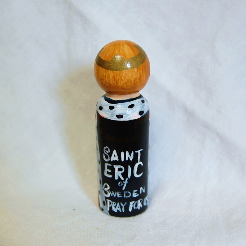St Eric IX of Sweden Catholic Saint Doll - Wooden Peg Toy - Made to ...