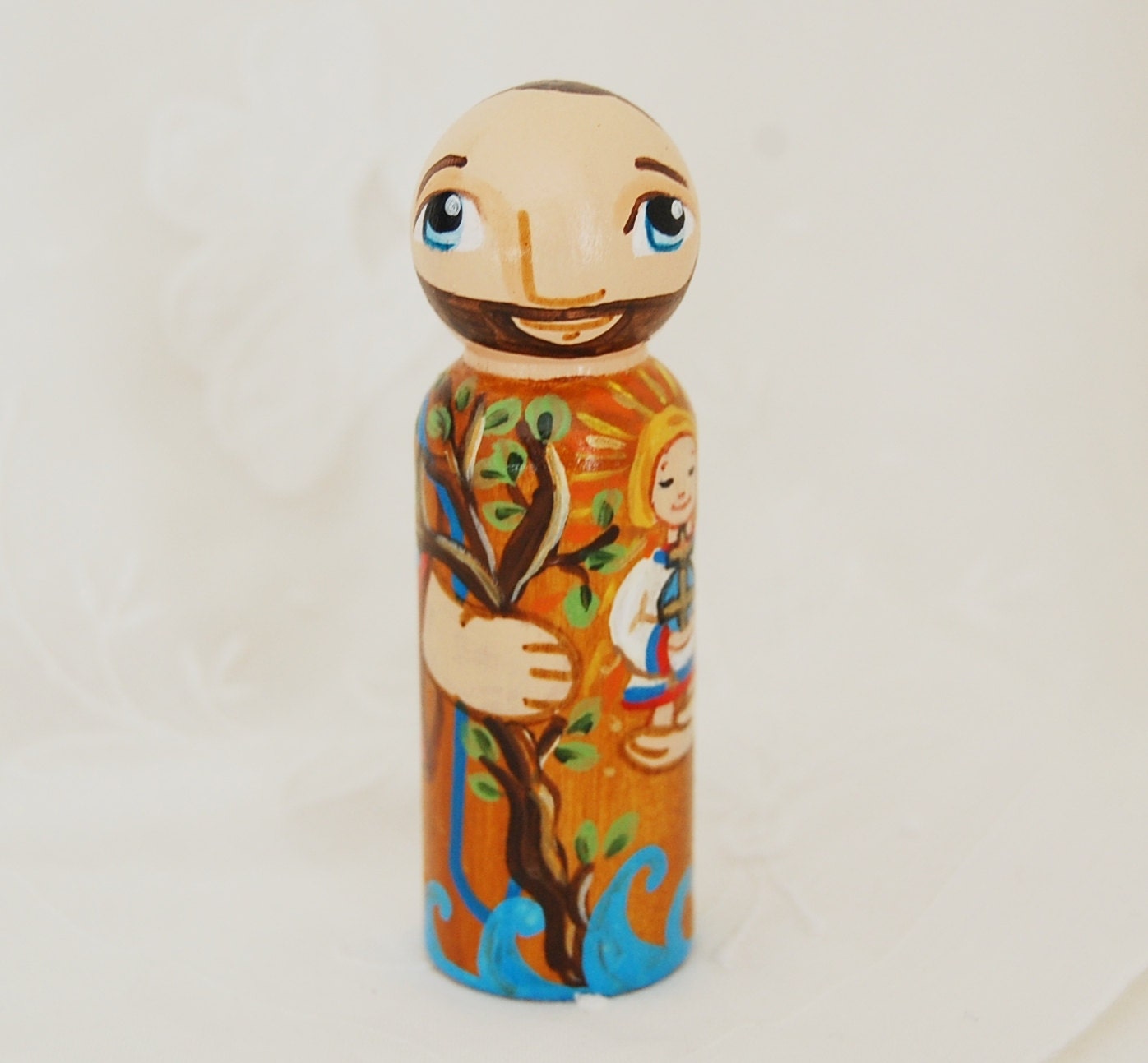 St Christopher Toy - Catholic Wooden Saint Doll - Made to Order - Etsy