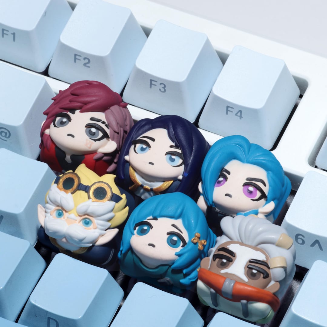 League of Legends Arcane Resin Keycaps Jinx, Vi, Ekko, Caitlyn ...