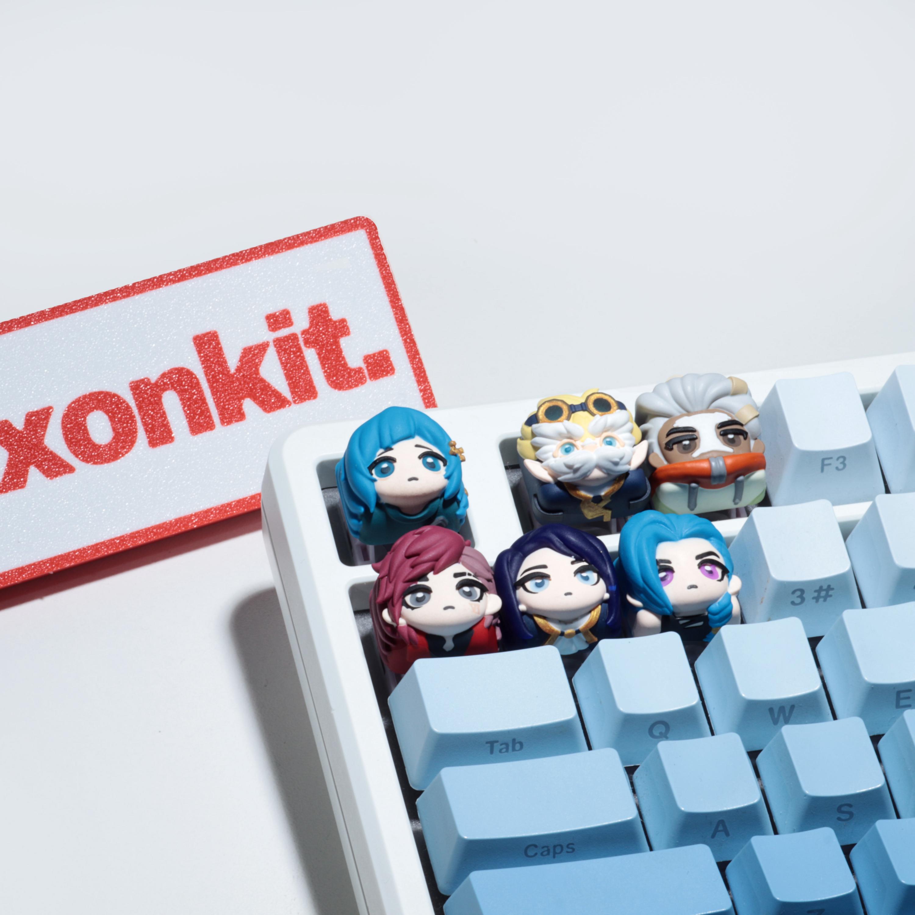 League of Legends Arcane Resin Keycaps Jinx, Vi, Ekko, Caitlyn ...