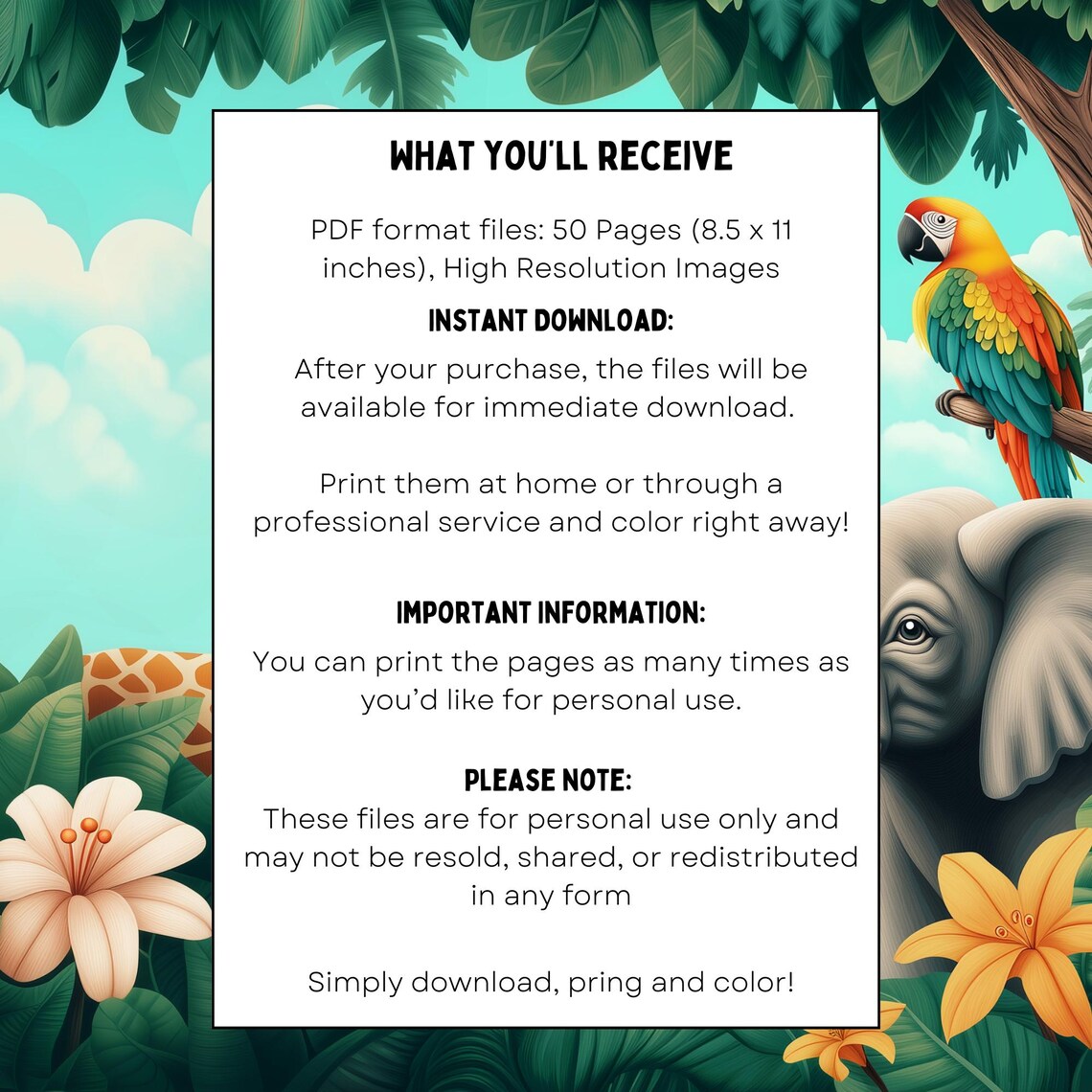 50 Animals Coloring Pages | Fun Educational Printables for Kids | Learn ...