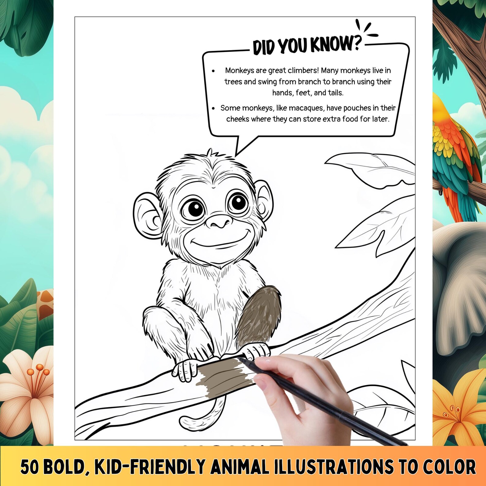 50 Animals Coloring Pages | Fun Educational Printables for Kids | Learn ...