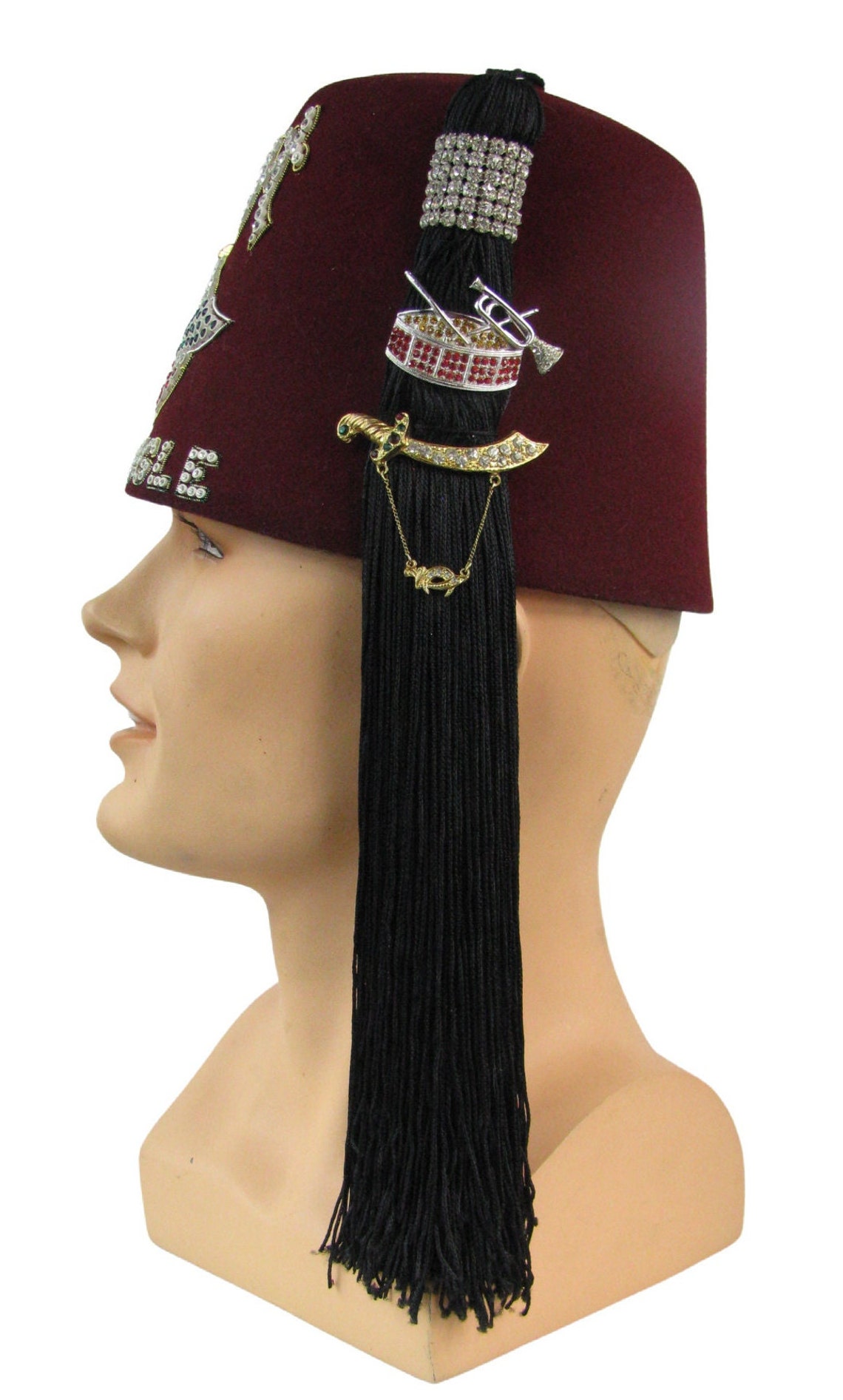 Vintage Shriners Fez KEM Drum and Bugle Hat Ornate Masonic | Etsy