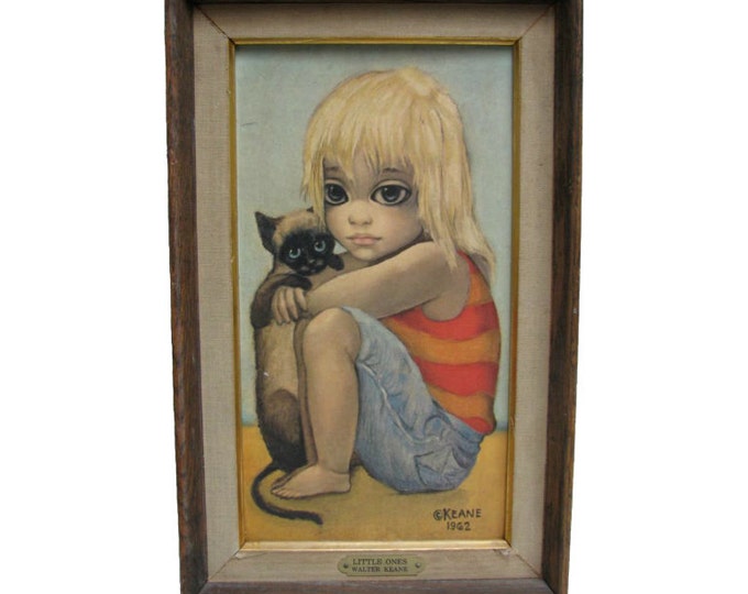 Vintage Keane Print Original 1962 Walter Keane LITTLE ONES Big Eyed ...