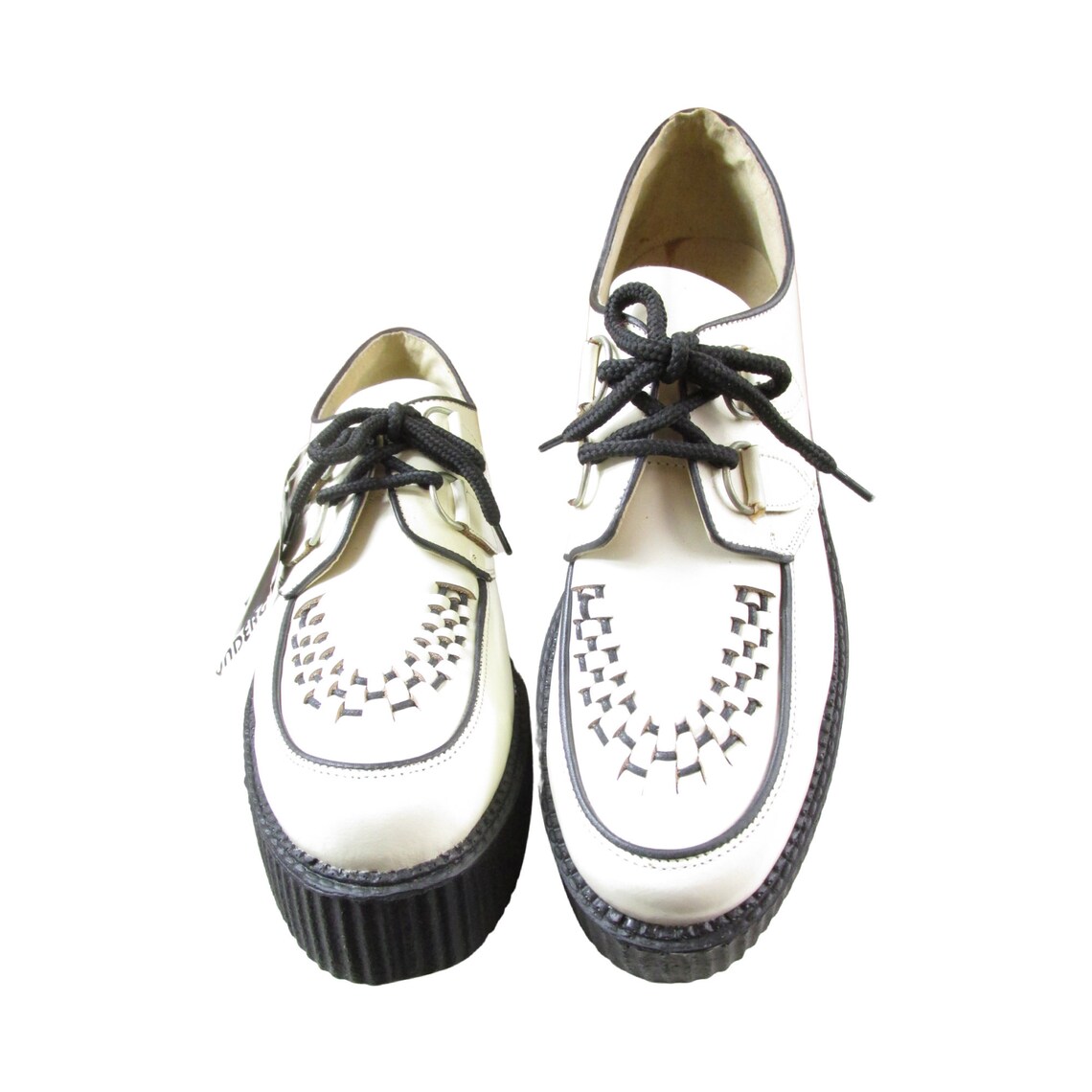 Vintage 1990s Underground Mens White Leather Interlace Mondo - Etsy