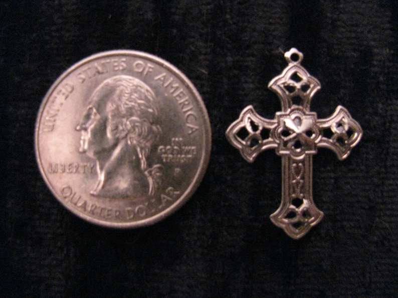 1 Inch Chrome Plated Copper Filigree Cross Jewelry Findings - Etsy