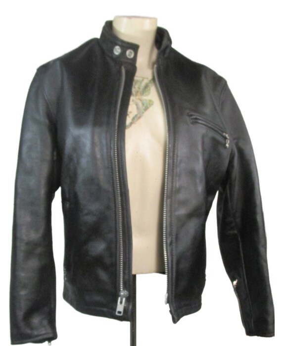 Schott NYC 641 W Women's Black Steerhide Leather Cafe… - Gem