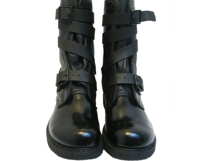 Mens Tanker Combat Boots Corcoran Full Force Footwear Black Leather ...