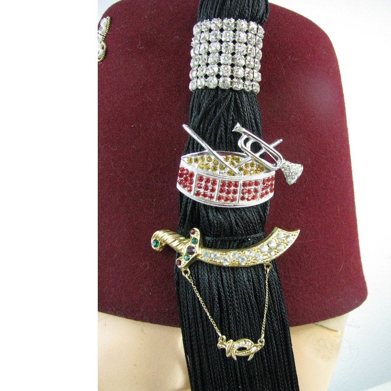 Vintage Shriners Fez KEM Drum and Bugle Hat Ornate Masonic - Etsy