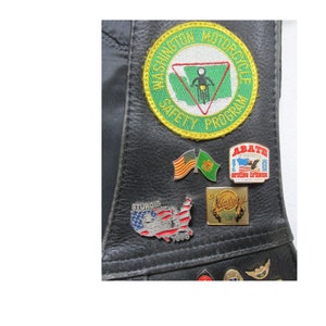 Black Leather USA Biker Vest Vintage Mens Airbrushed Victory Eagle Motorcycle Vest With Vet ...