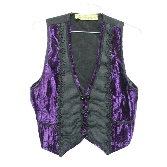 Vintage 1990s Accomplice NYC Mens Purple Crushed Velv… - Gem
