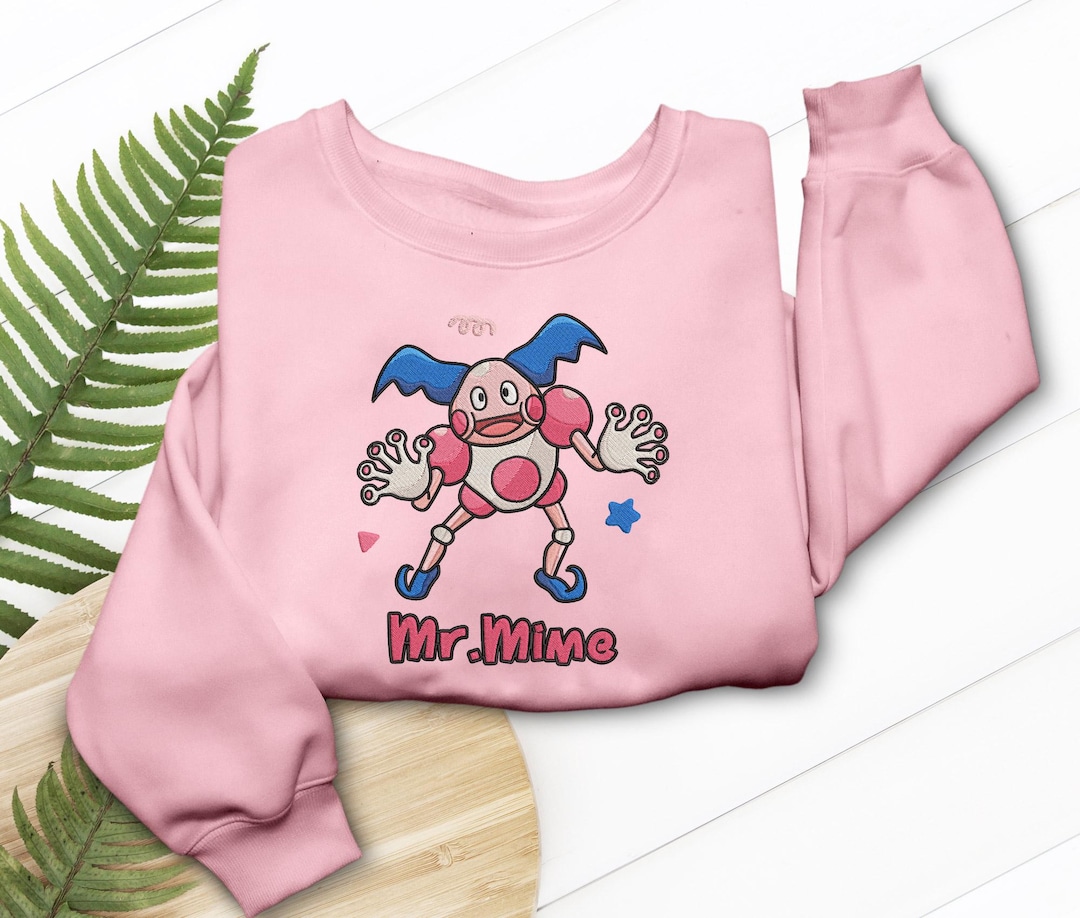 Mr Mime Embroidered Shirt Psychic Type T-shirt Sweatshirt Hoodie Anime ...
