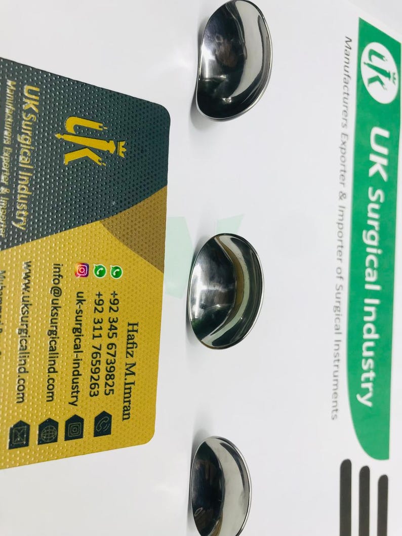 Stainless Steel Corneal Eye Shield Set | Ophthalmic Laser Protector, 6 ...