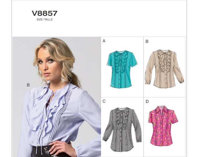 Pick Your Size - Vogue Blouse Pattern V8857 - Misses' Button Down ...